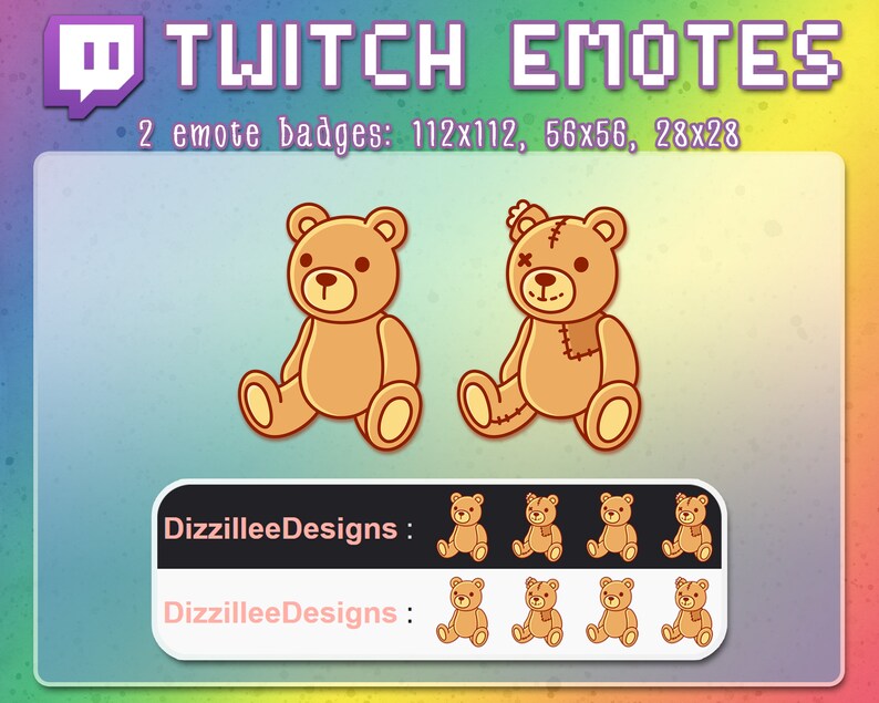 Teddy Bear Twitch Emotes Channel Points Streamer Emote - Etsy