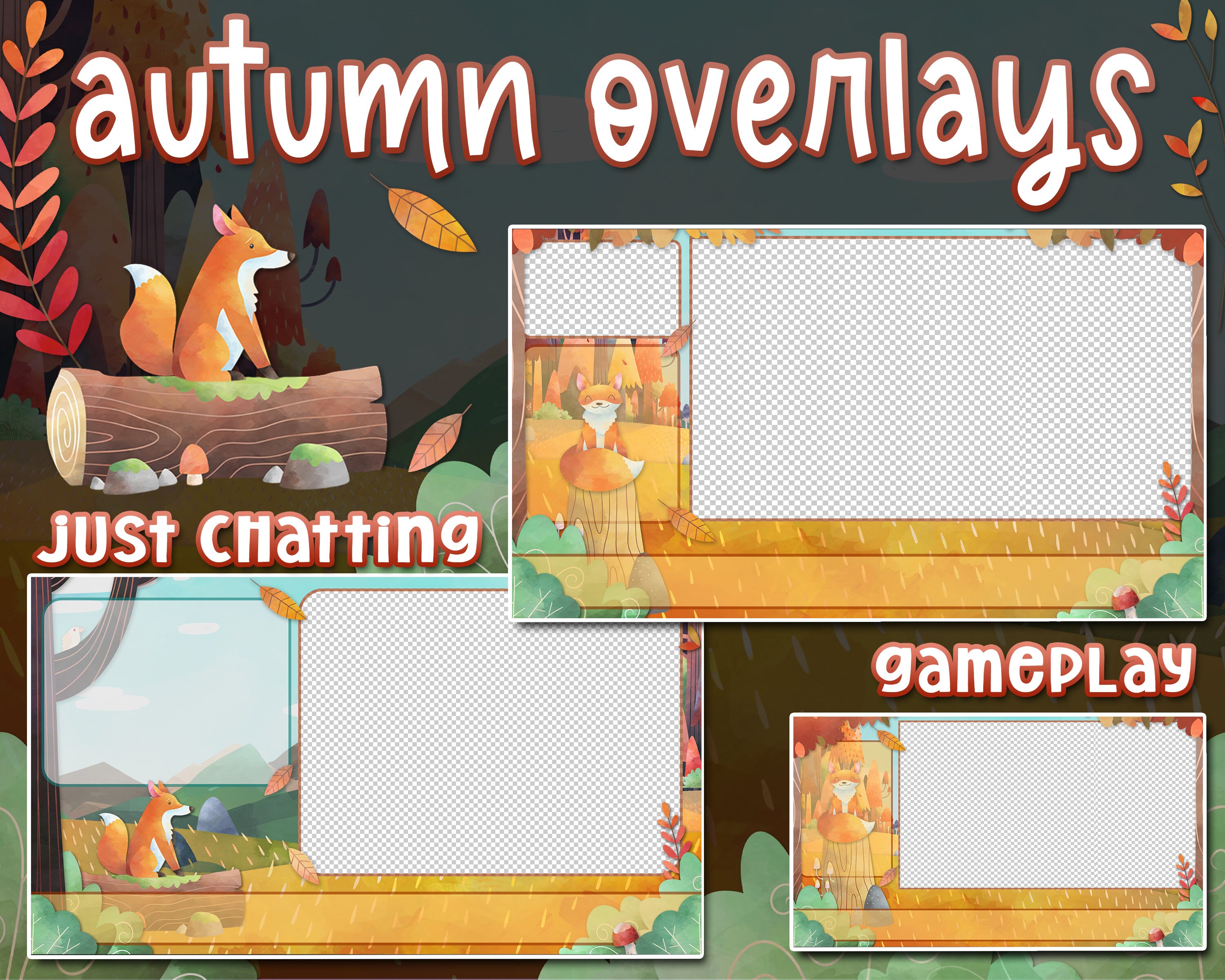 Autumn Overlays Twitch Streamer Scenes & Overlays Fall - Etsy