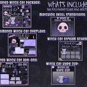 ENTIRE ANIMATED Witch Cat Theme Set Twitch Streamer Bundle Moon Cat ...