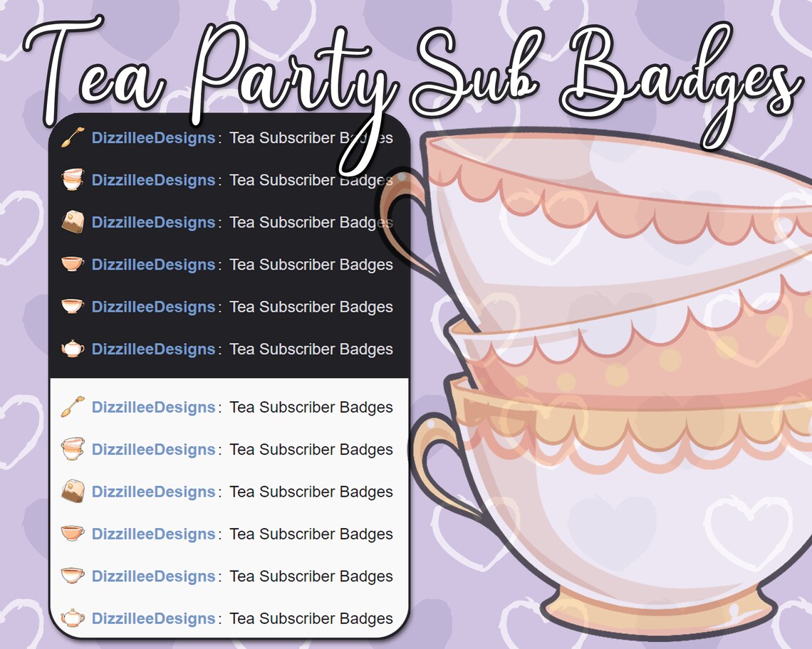 Tea Party Twitch Badges Tea Twitch Sub Badges Tea Twitch - Etsy