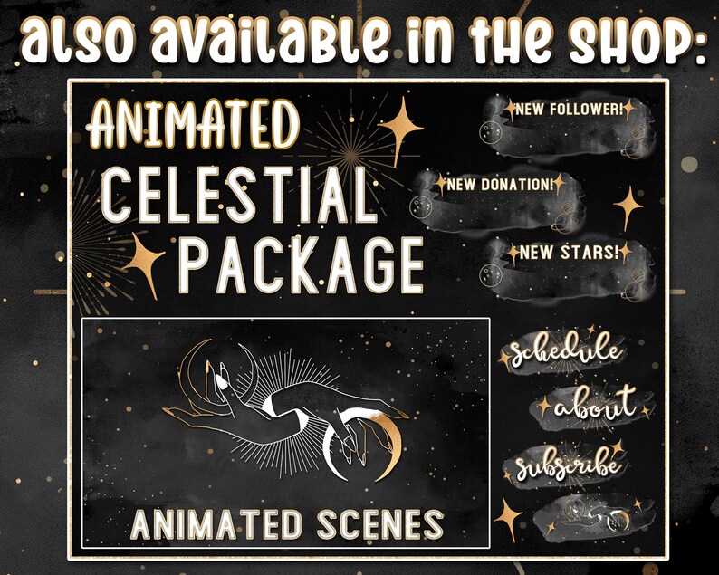 Celestial Twitch Panel Set Twitch Streamer Panels - Etsy