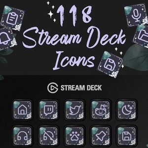 118 Stream Deck Icons Floral Night Streamdeck Twitch Streamer Assets ...