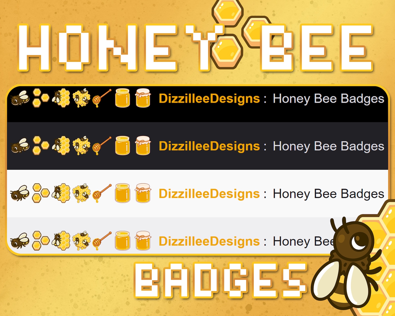 Honey Bee Twitch Badges Bee Twitch Sub Badges Bug Twitch | Etsy