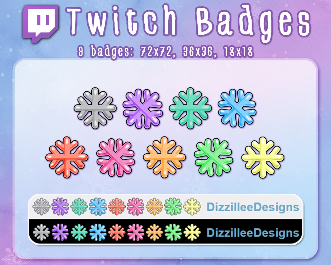 Snowflake Twitch Badges Twitch Bit Badges Twitch Cheer Badges Twitch ...