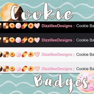 Cookie SUBSCRIBER BADGES Twitch Streamer Loyalty Badges - Etsy
