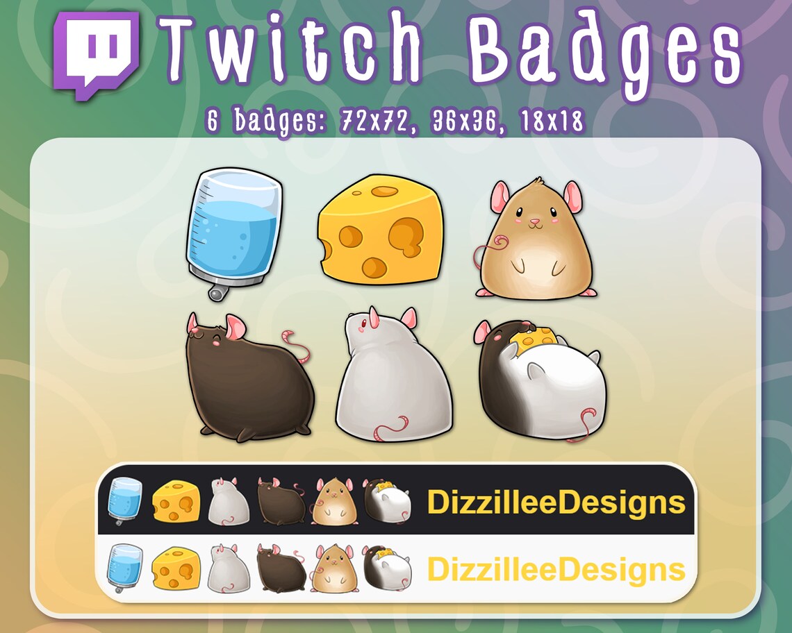 Buy Rat Twitch Badges Mouse Twitch Sub Badges Twitch Bit Online in ...