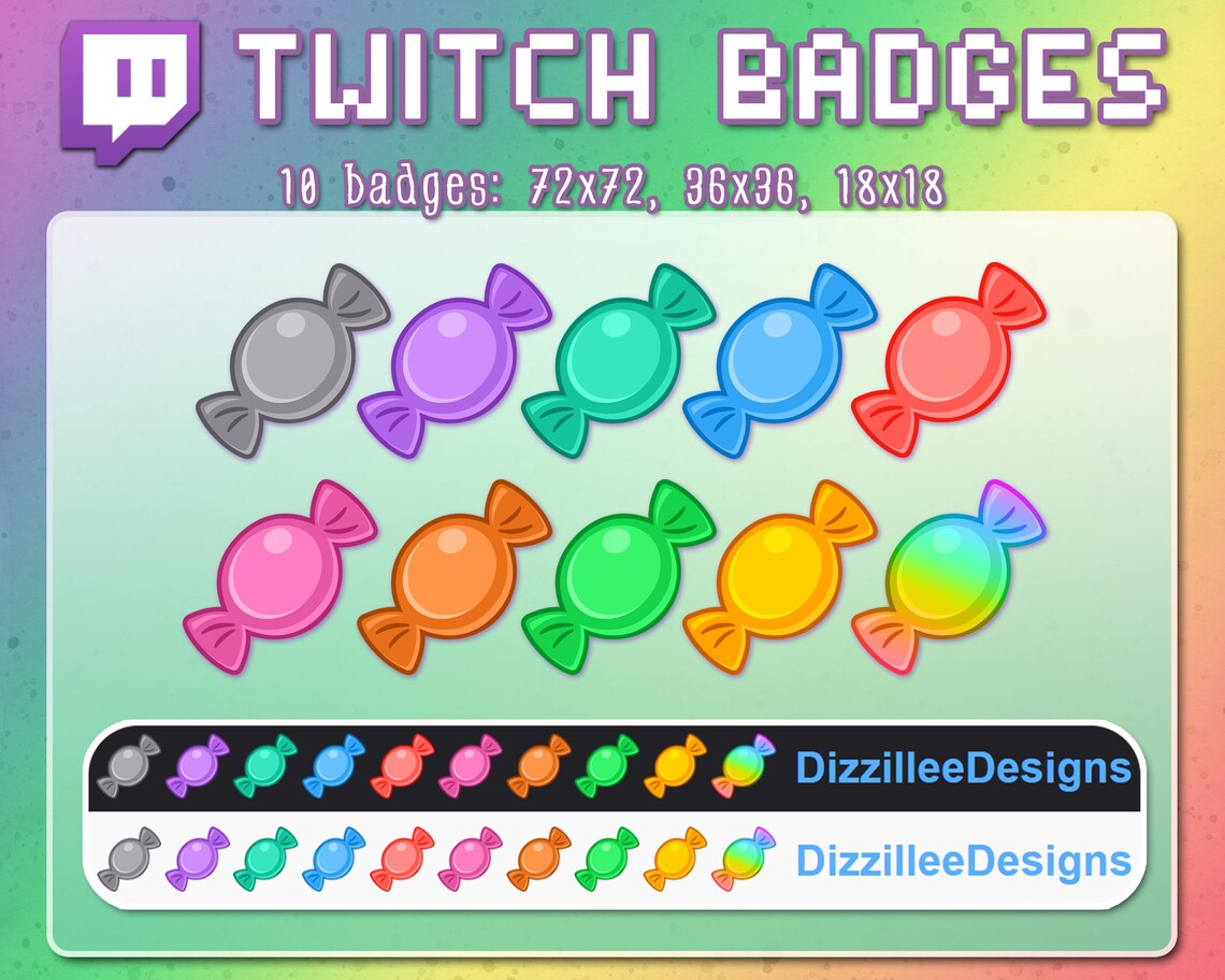 Candy Twitch Badges Candy Bit Badges Sweets Twitch Sub - Etsy