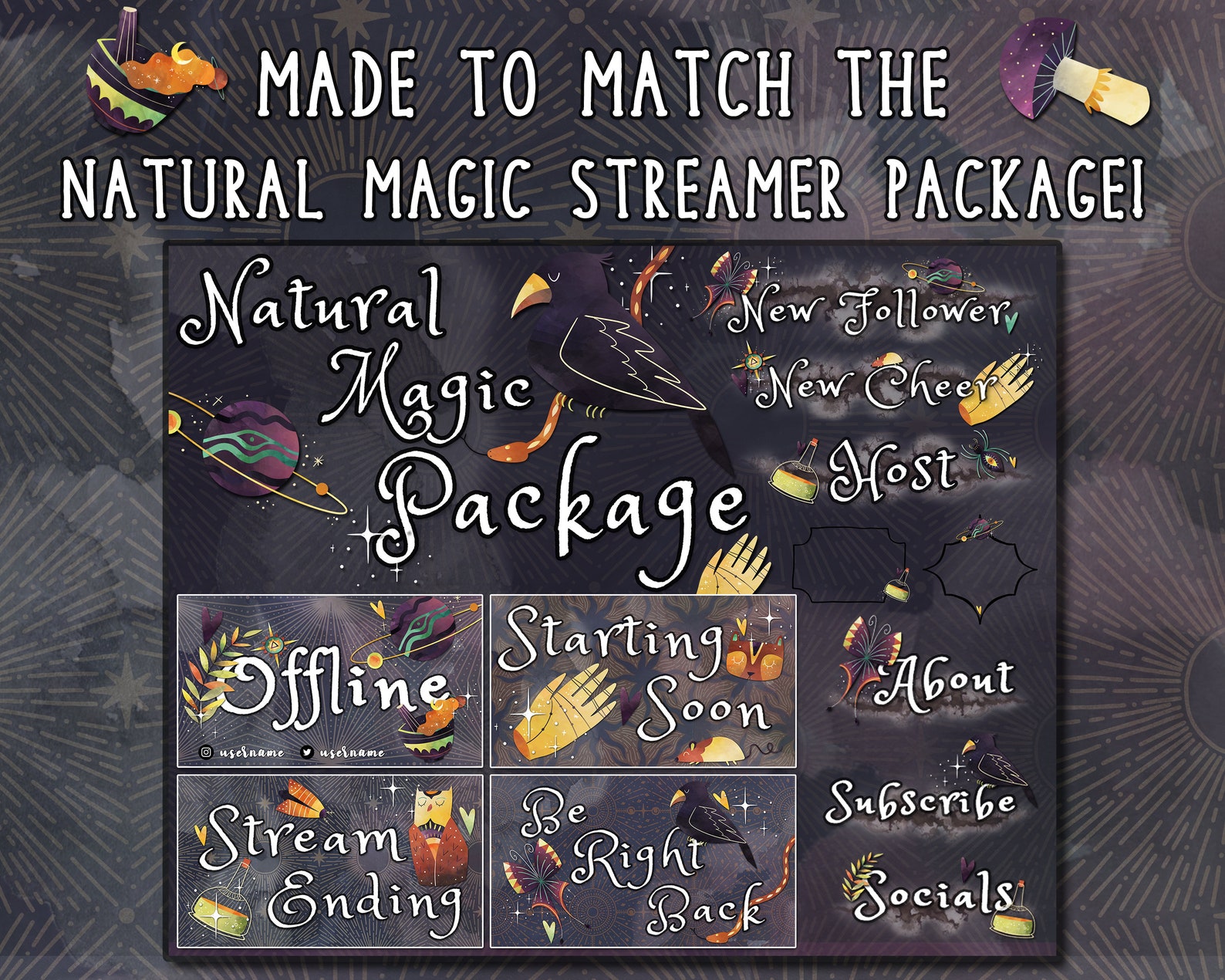 Natural Magic Overlays Twitch Streamer Overlays & Scenes - Etsy