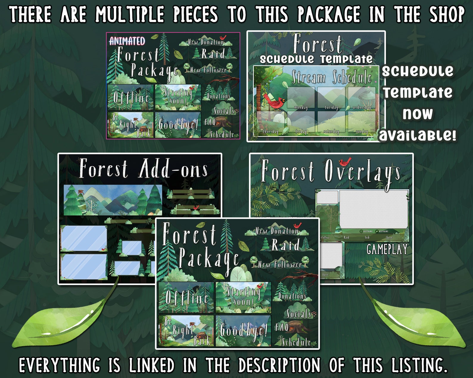 Forest Stream Schedule Twitch Streamer Calendar Plants | Etsy