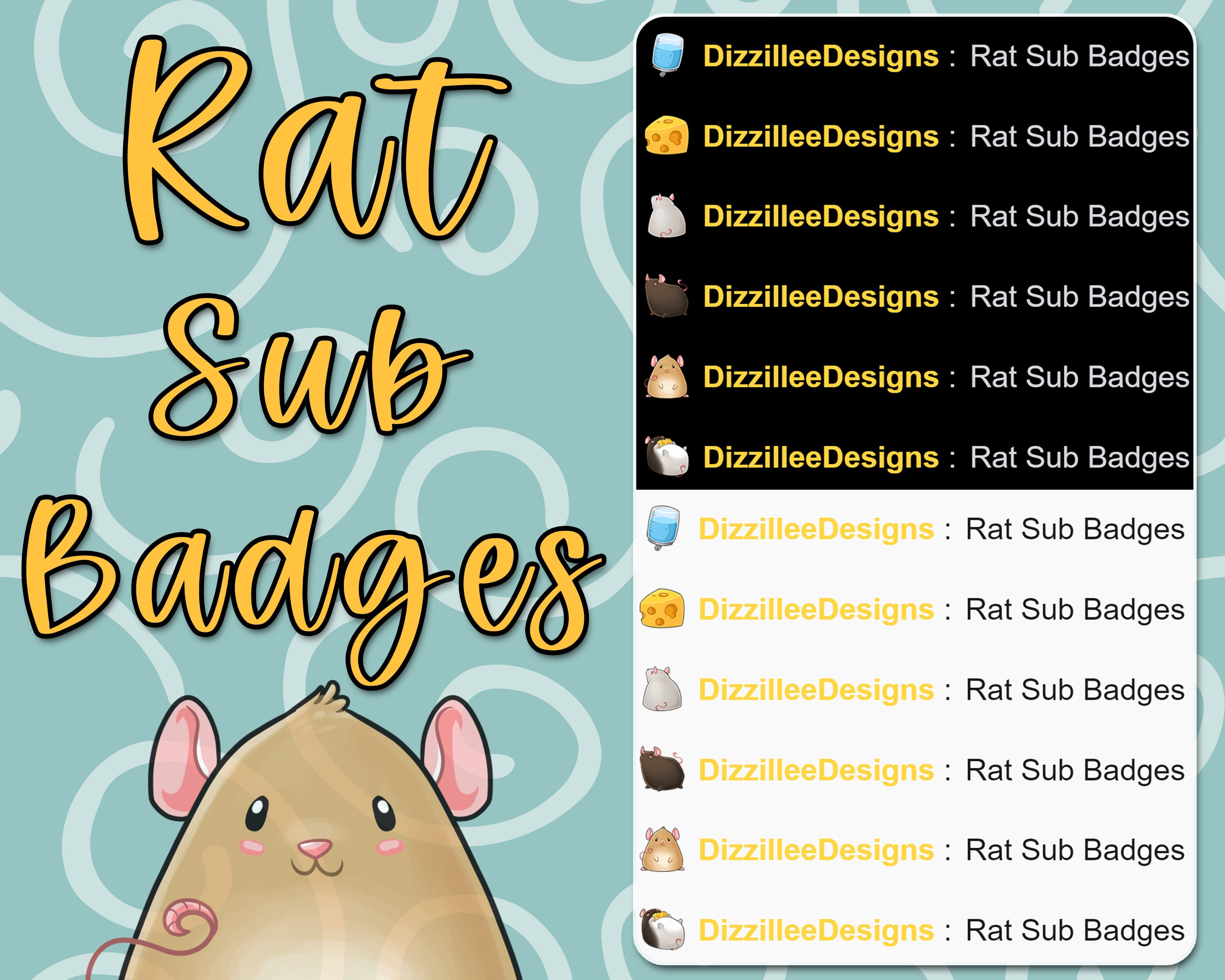 Buy Rat Twitch Badges Mouse Twitch Sub Badges Twitch Bit Online in ...