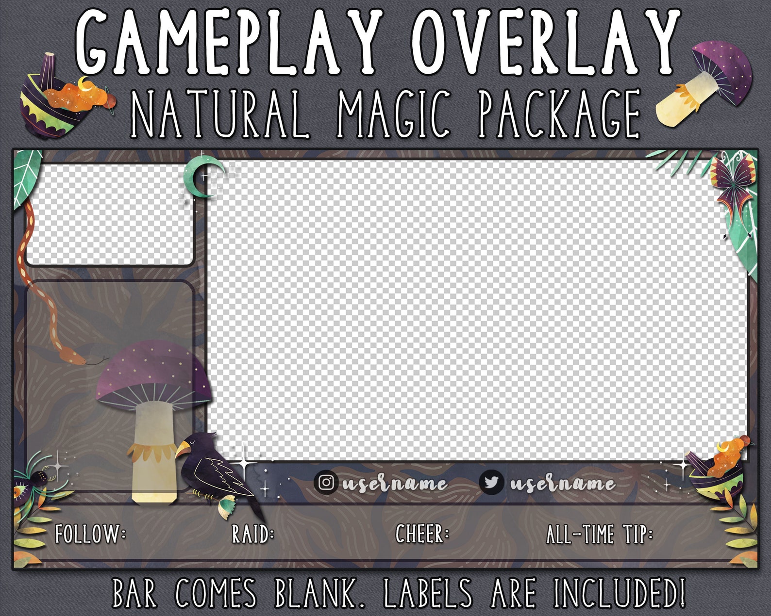 Natural Magic Overlays Twitch Streamer Overlays & Scenes - Etsy