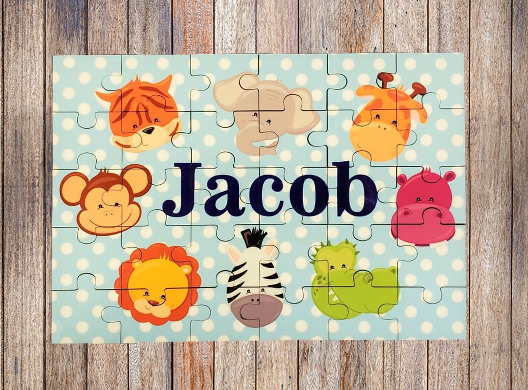 Personalized Jigsaw Puzzle With Zoo Animals - Etsy