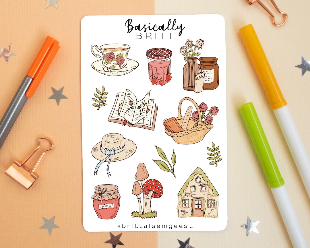 Cottagecore - Stickersheet - Bullet Journal Stickers, Cute Doodle ...
