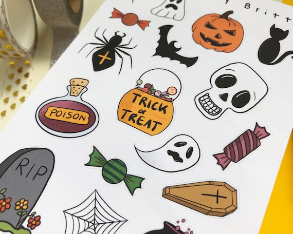 Planner Stickers Halloween Sticker Sheet Happy Planner Bullet Journal ...