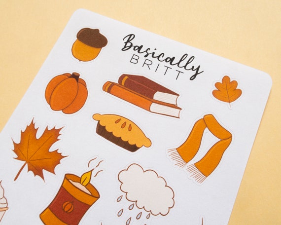 Paper & Party Supplies Stickers Bullet Journal Stickers Autumn Sticker ...