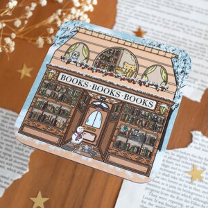 Winter Bookstore Coaster Bookish / Bookshop Front Desk Accessoire Cozy ...