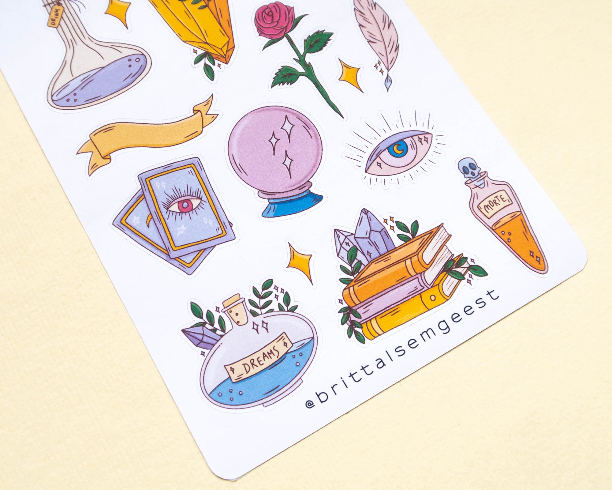 Witchy Stickersheet // Magical Bullet Journal Scrapbook Stickers - Etsy