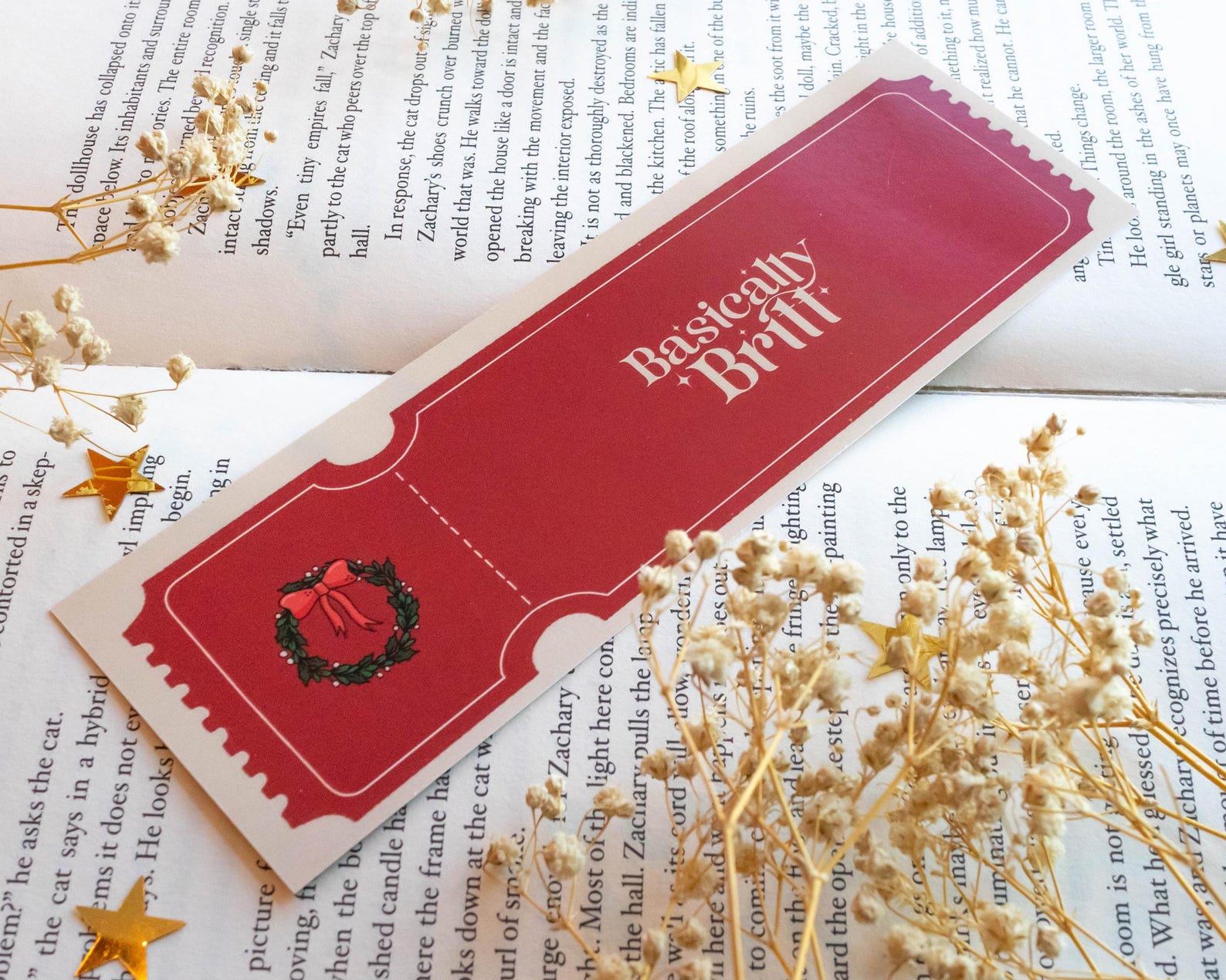Bookmark Festive Christmas Book Club Ticket Book Mark - Cute and ...
