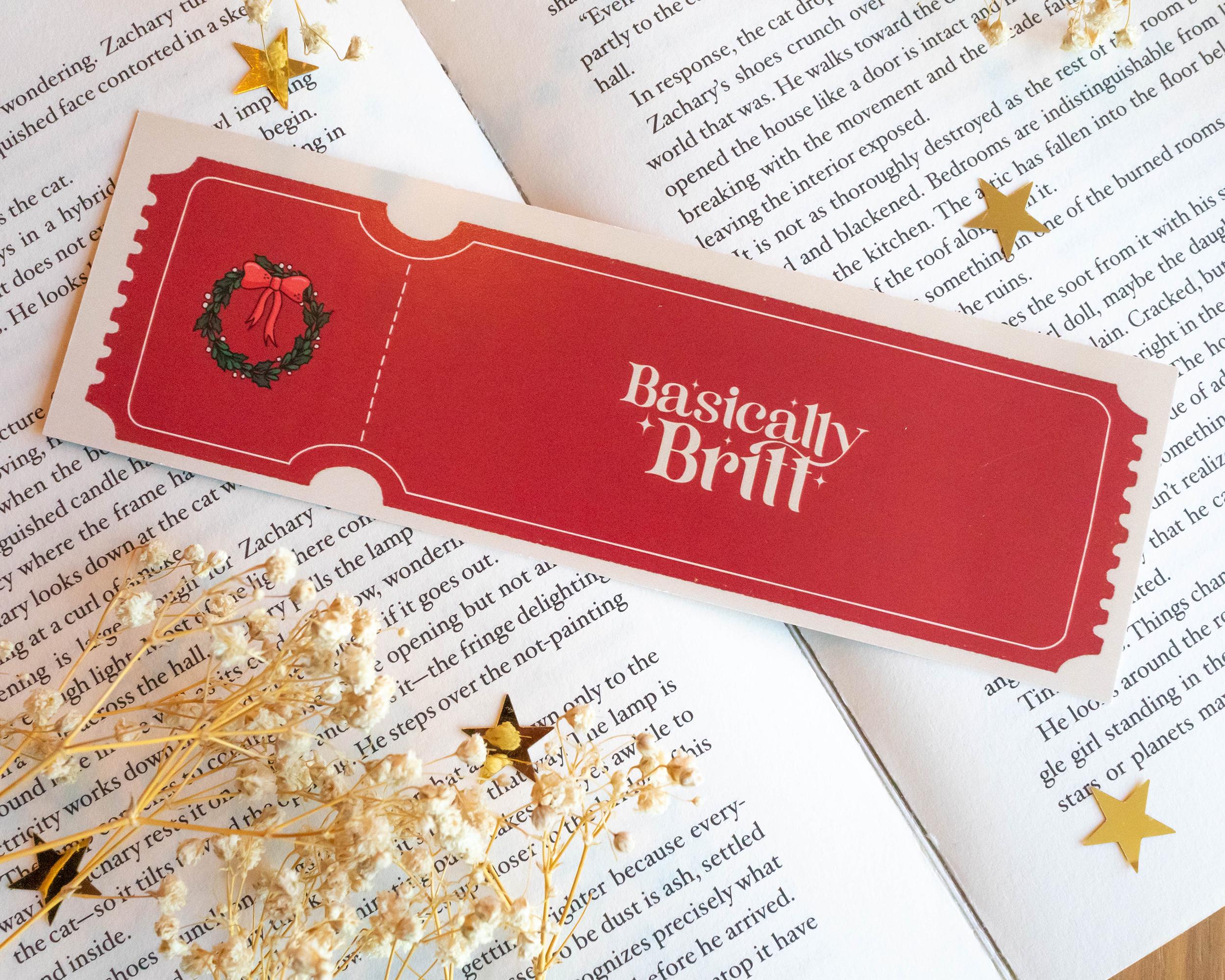 Bookmark Festive Christmas Book Club Ticket Book Mark - Cute and ...