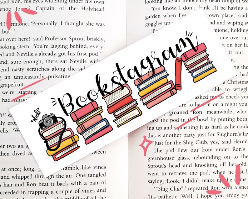 Bookstagram Bookmark Booktube Books & Instagram Digital - Etsy