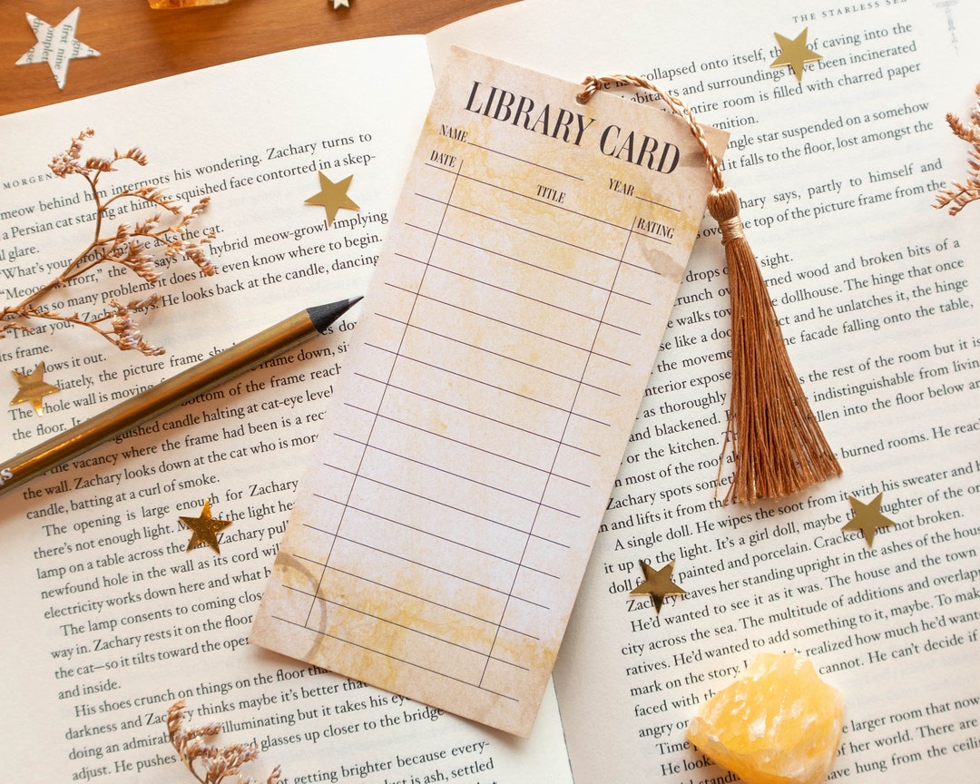 Library Card Bookmark Reading Tracker - Retro Vintage Book Tracking ...