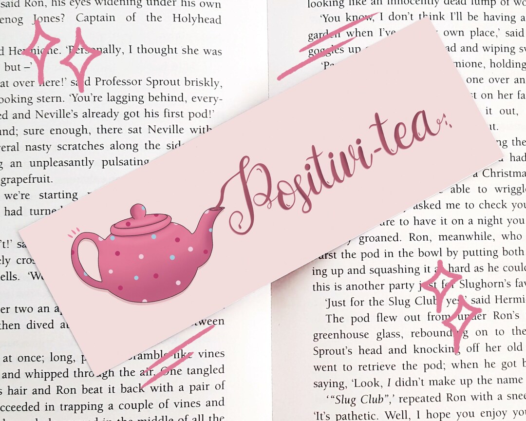 Positivi-tea Bookmark Positivity Book Mark Teapot Tea - Etsy