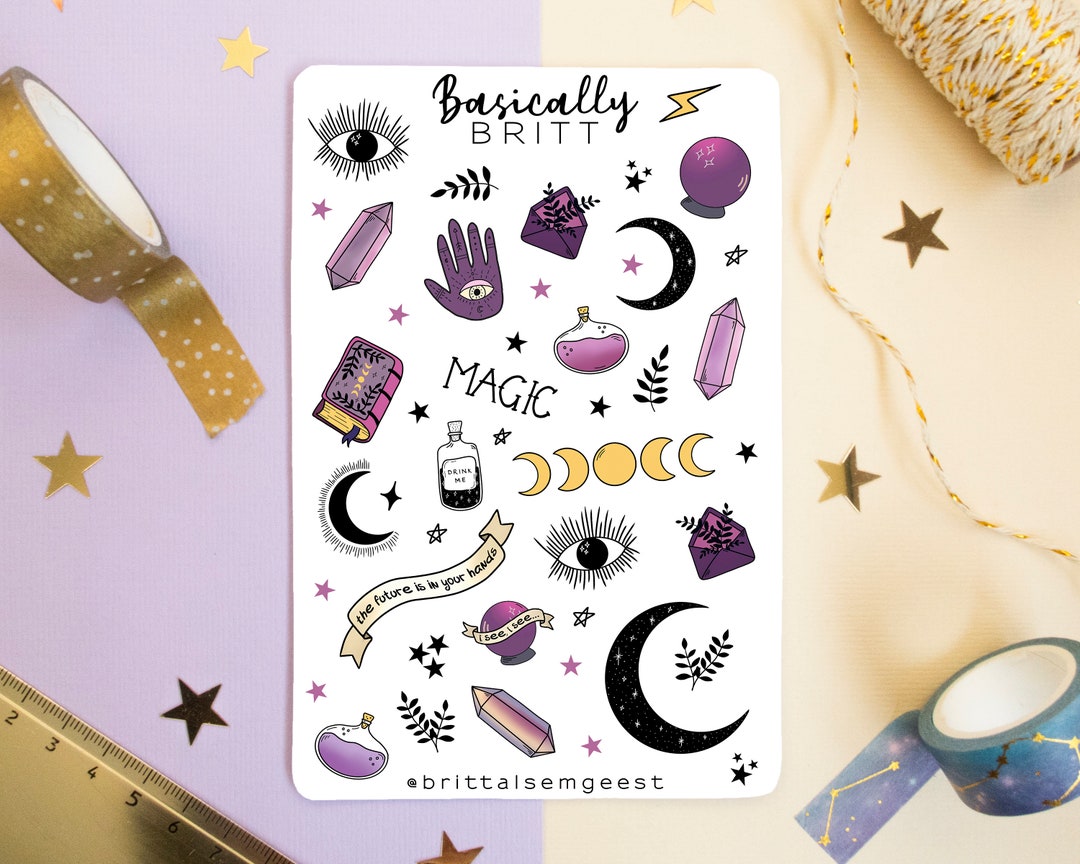 Sticker Sheet - Magical Witchy Whimsical Bullet Journal Witch Stickers ...
