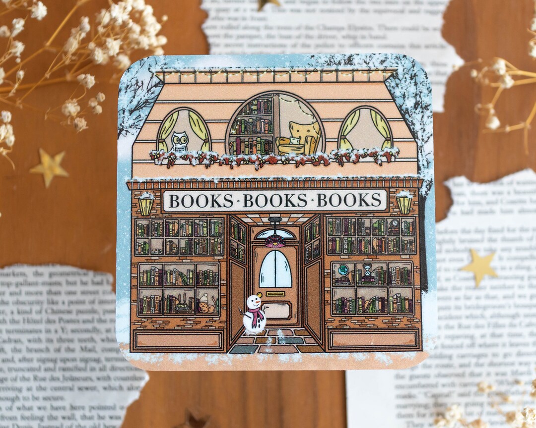 Winter Bookstore Coaster Bookish / Bookshop Front Desk Accessoire Cozy ...