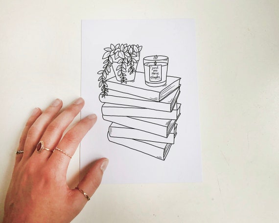 Stack Of Books Drawing Tumblr