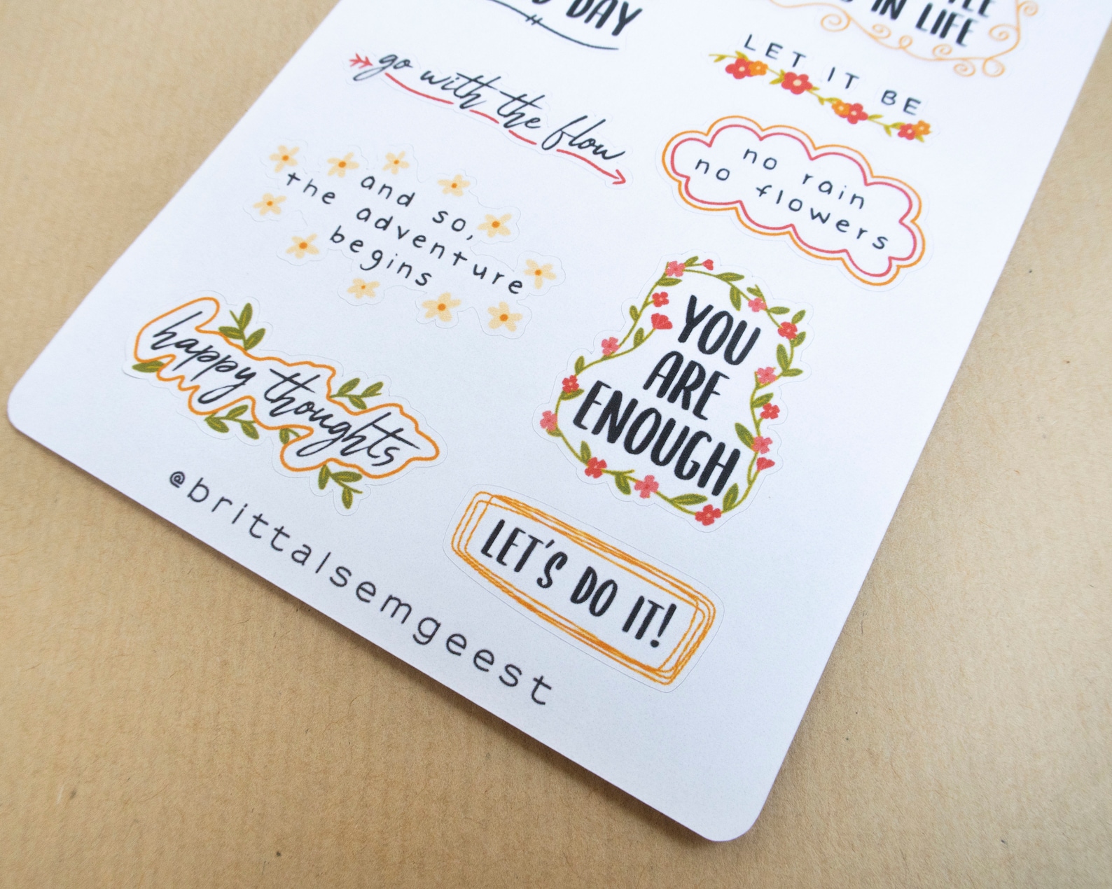 Inspirational Quotes Stickersheet Bullet Journal Quote - Etsy