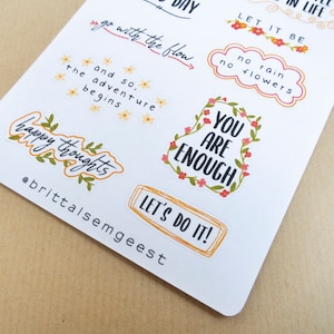 Inspirational Quotes Stickersheet Bullet Journal Quote - Etsy