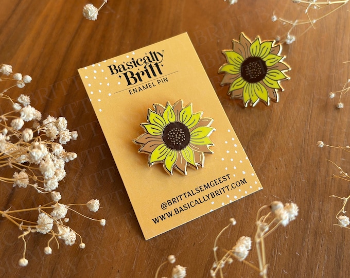 Sunflower Pin - Etsy