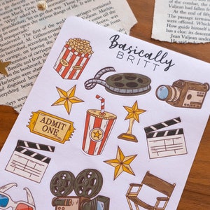 Movie Journal - Stickersheet - Bullet Journal Film Stickers, Cute BUJO ...