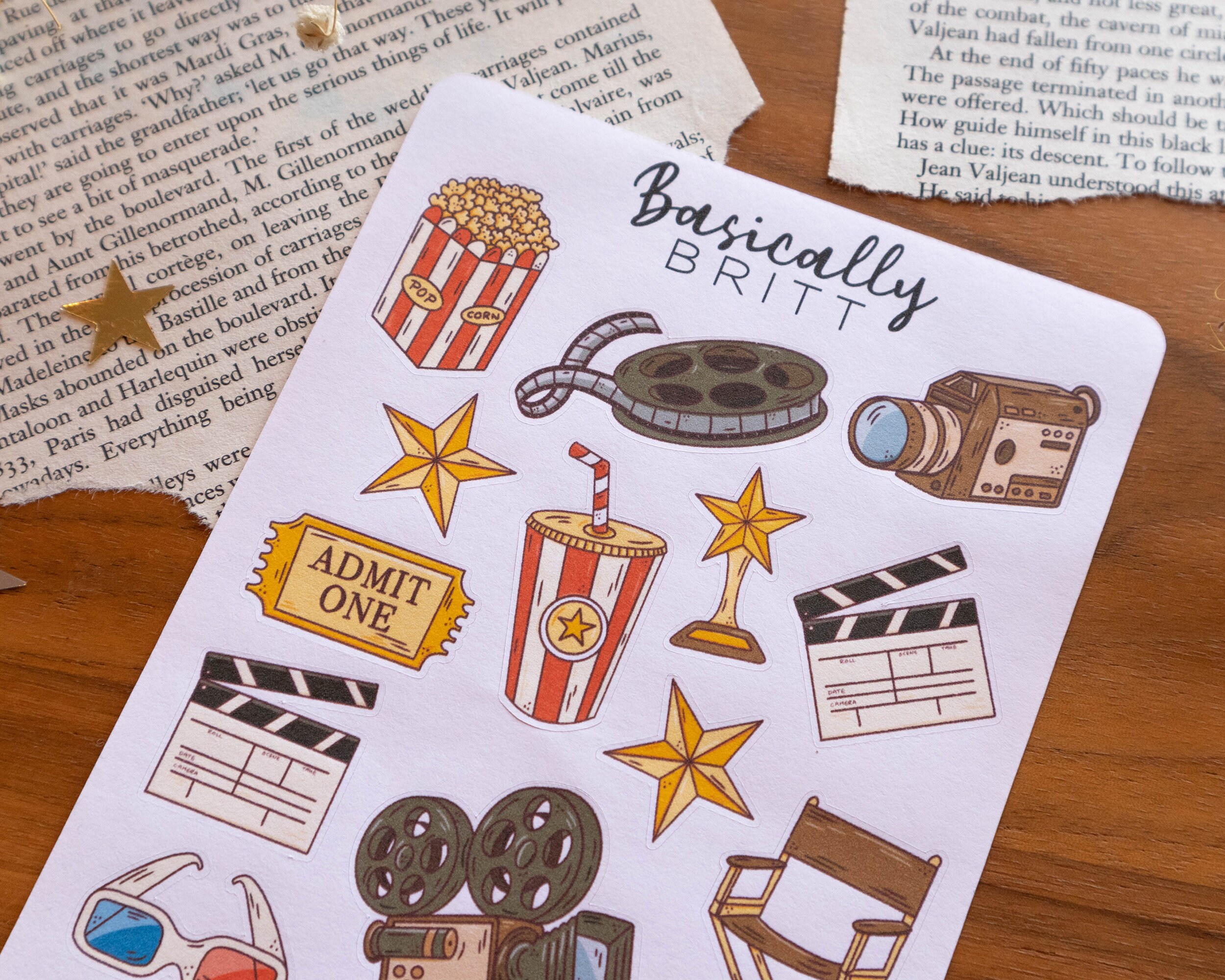 Movie Journal - Stickersheet - Bullet Journal Film Stickers, Cute BUJO ...