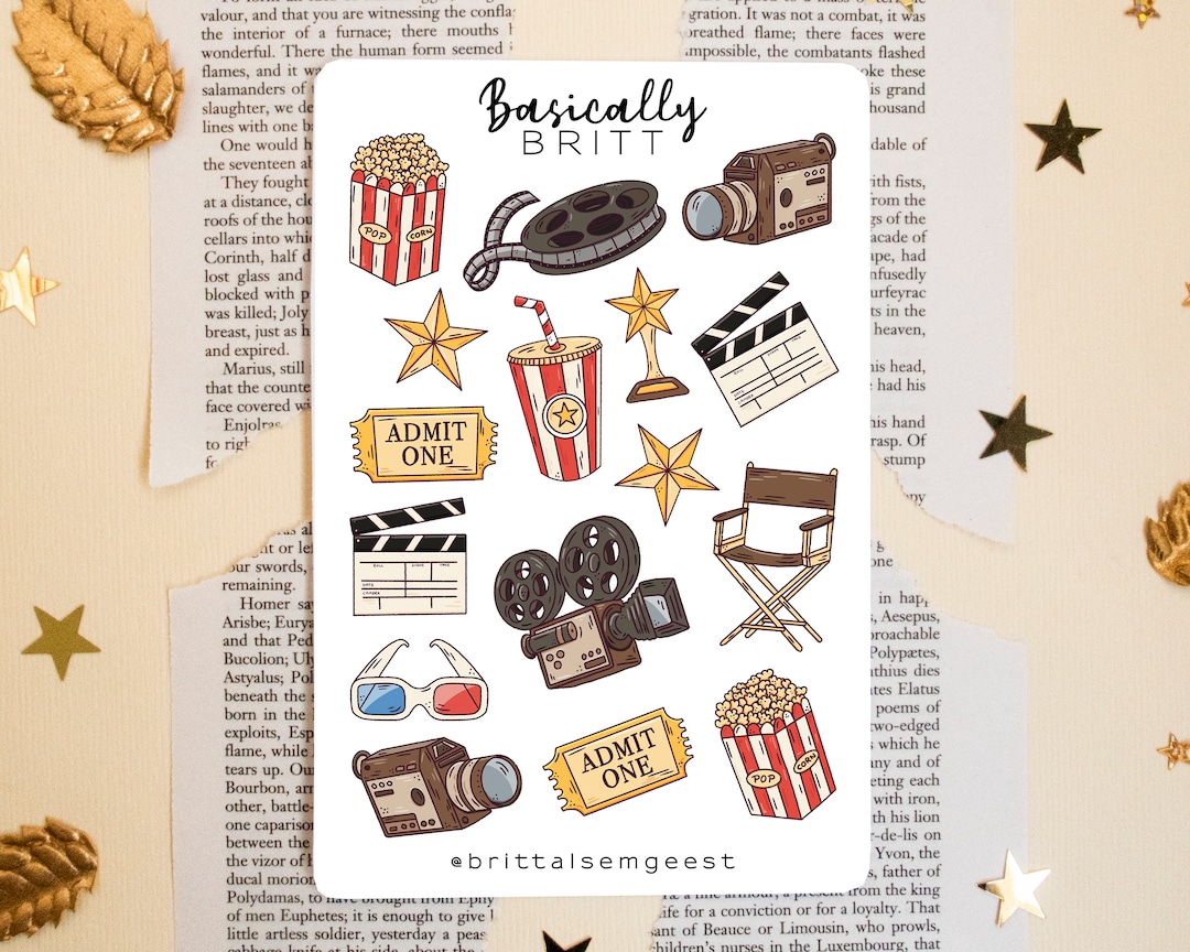 Movie Journal - Stickersheet - Bullet Journal Film Stickers, Cute BUJO ...