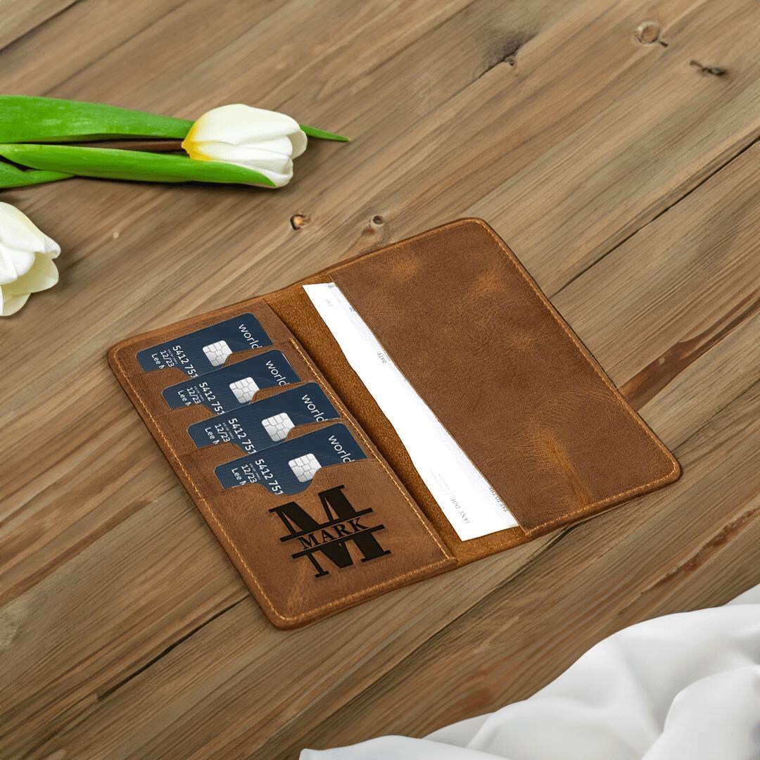Personalized Checkbook Wallet Gifts for Women, Engraved Checkbook Cover ...
