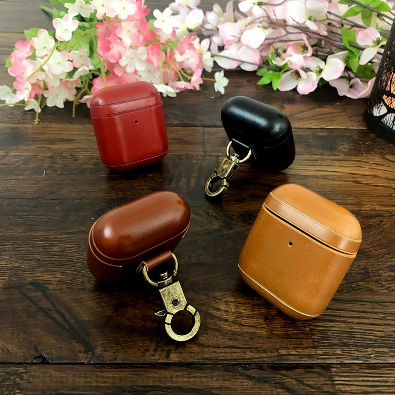 Leather Airpod Case Personalized Airpod Case With Hook Custom - Etsy