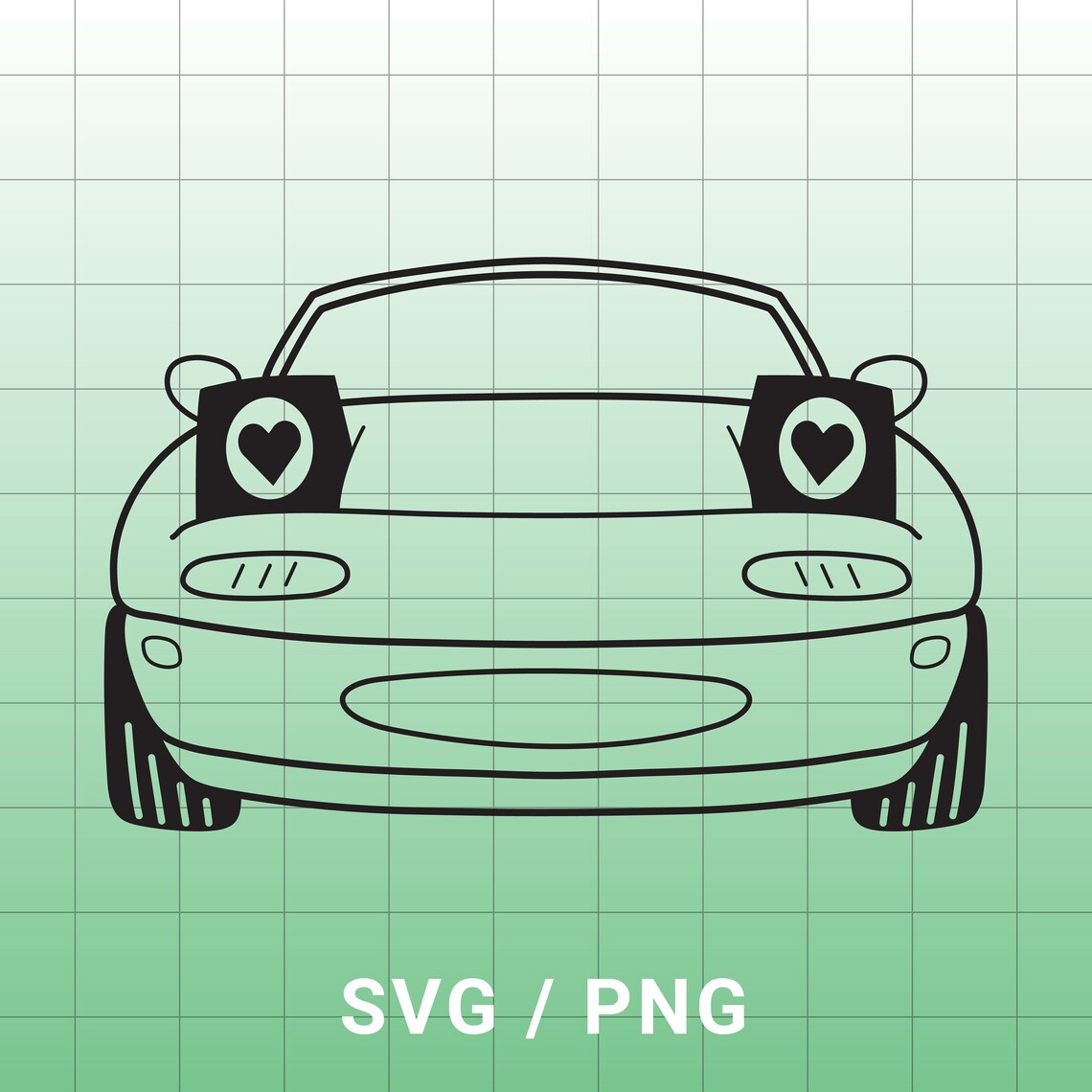 Mazda Miata Heart Eyes - SVG/PNG - Cricut - Silhouette - Digital File ...