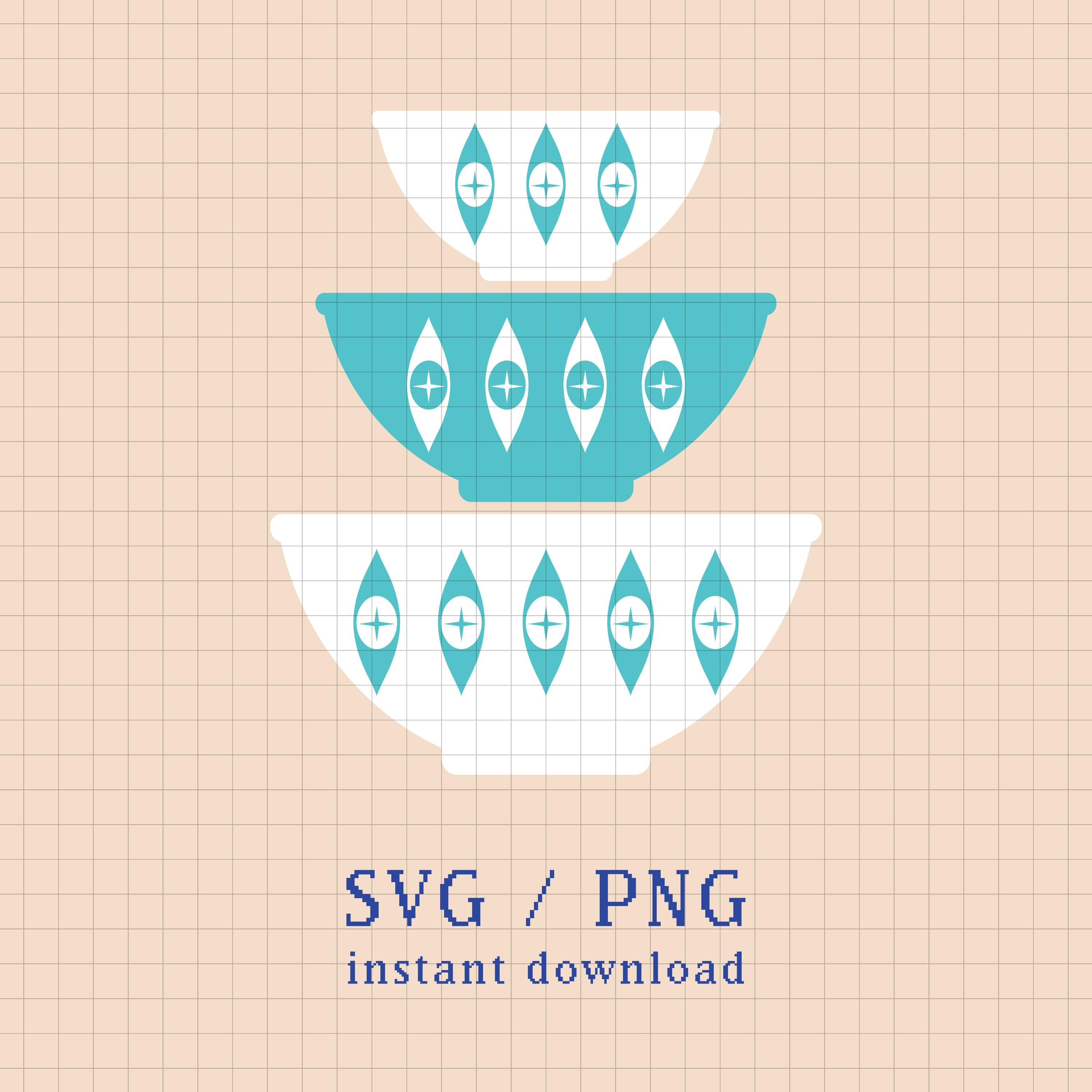 Atomic Eyes Nesting Mixing Bowls Design - SVG/PNG - Cricut - Silhouette ...