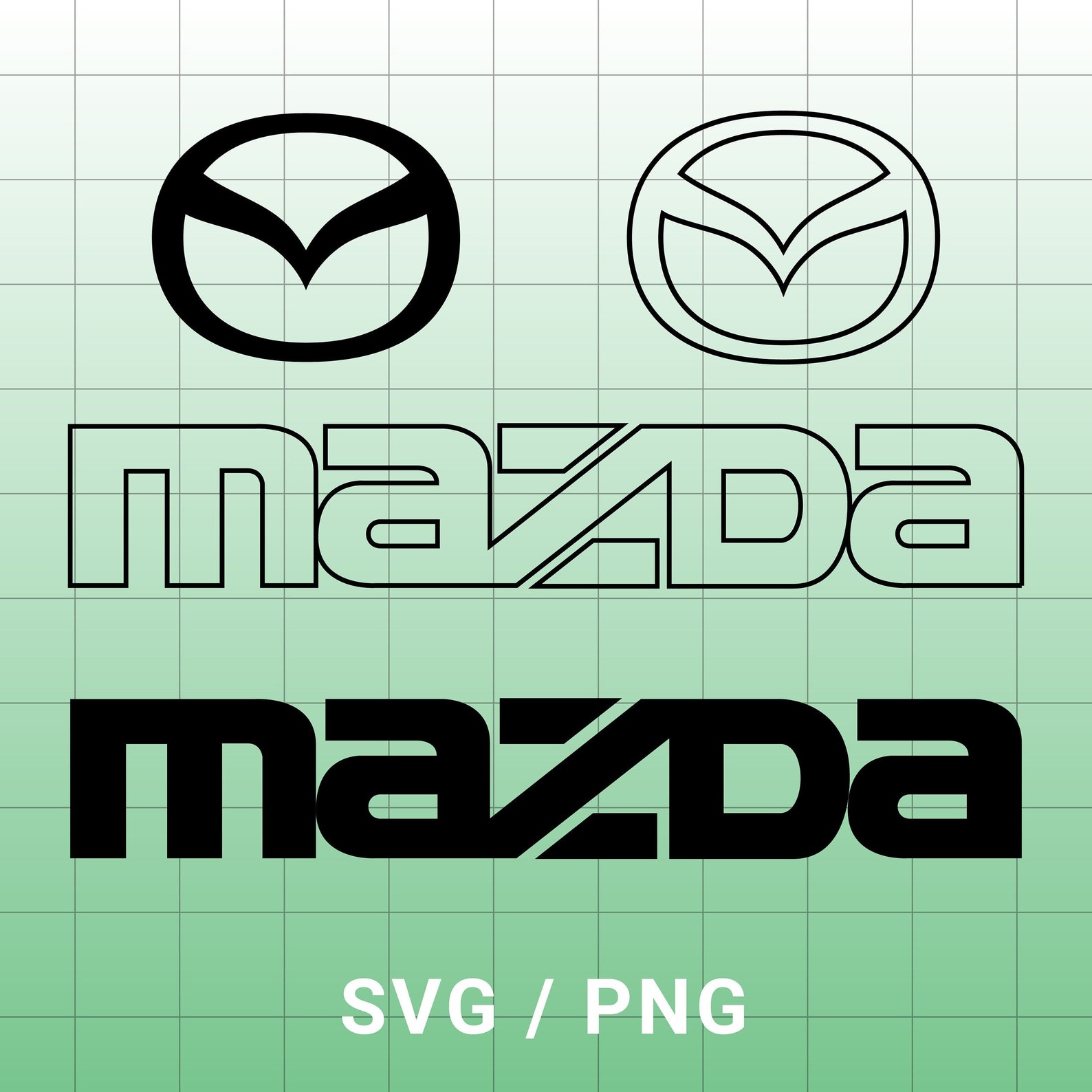 Mazda Car Logo Bundle - SVG/PNG - Cricut - Silhouette - Digital File - Etsy