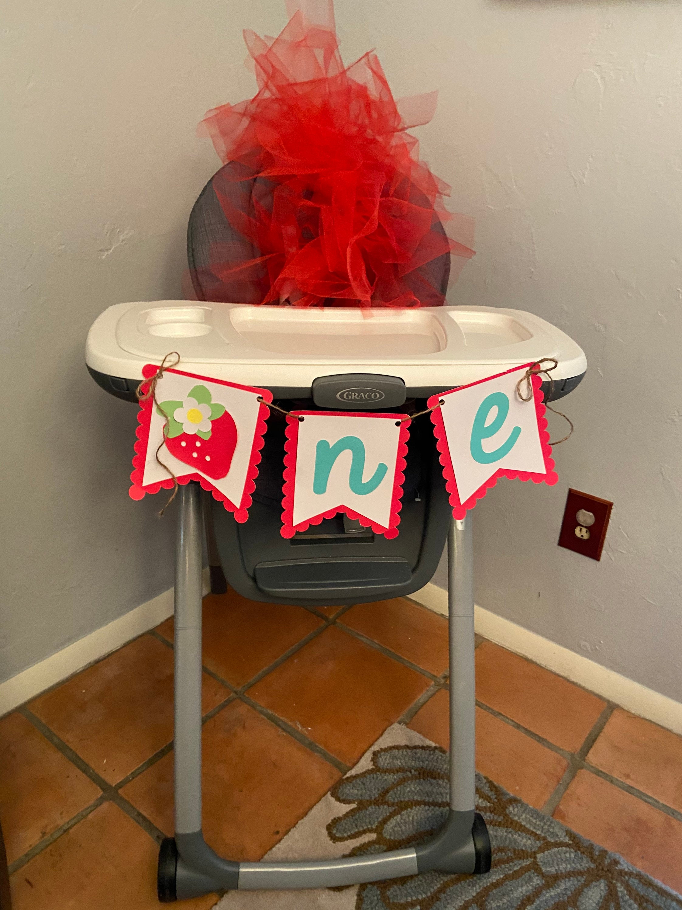 Berry Sweet First Birthday Strawberry High Chair Banner - Etsy