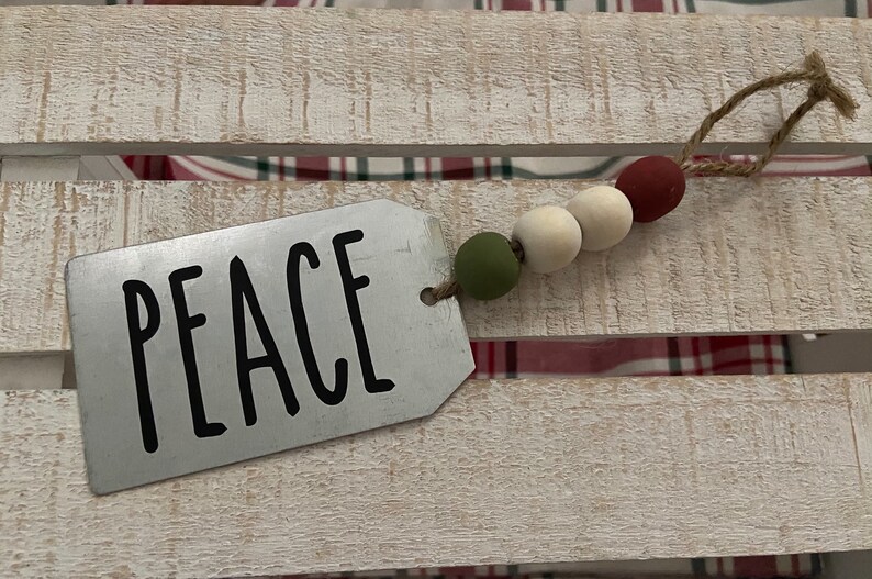 Galvanized Rae Dunn Inspired Metal Ornament Tag - Etsy