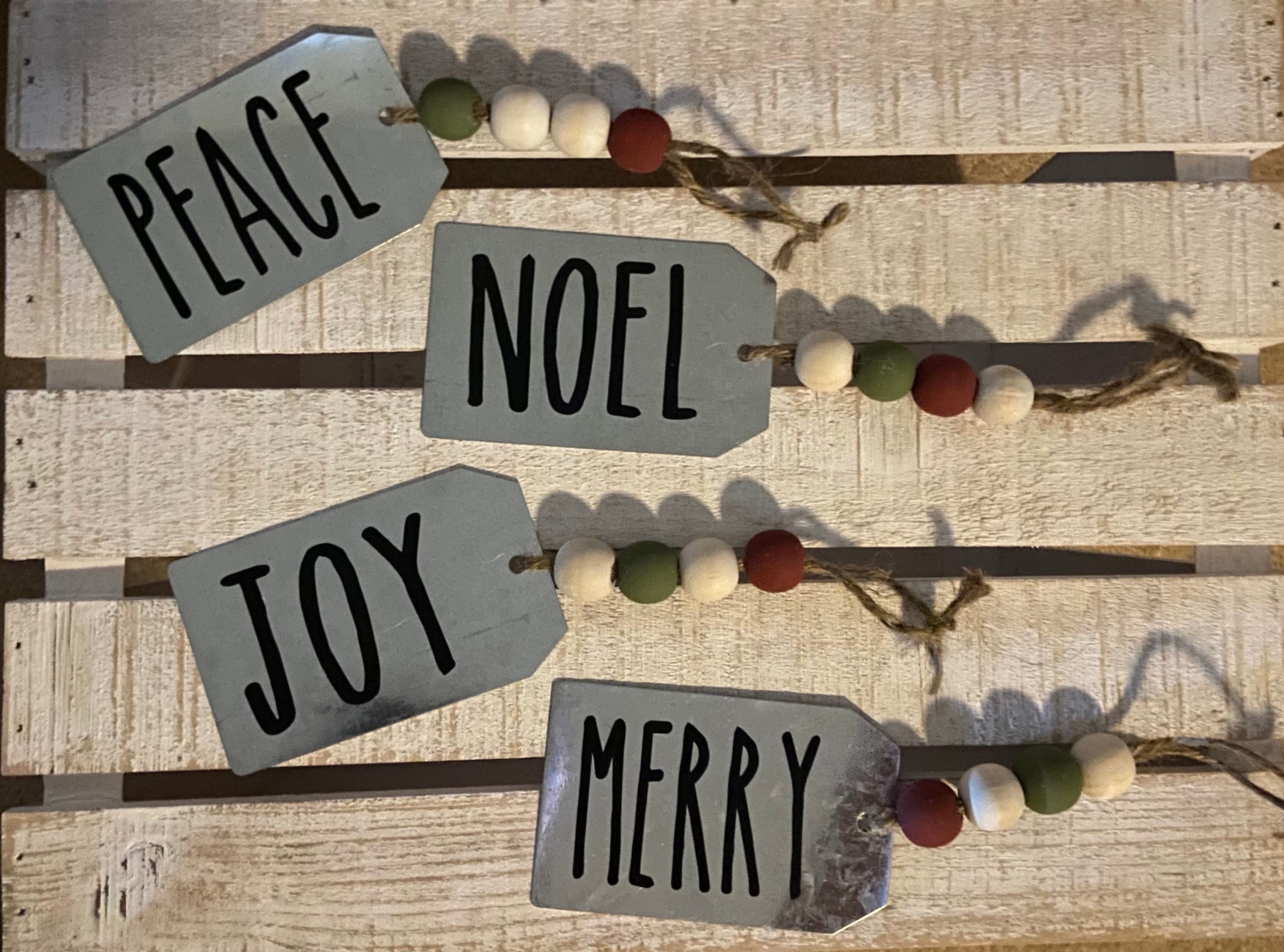 Galvanized Rae Dunn Inspired Metal Ornament Tag - Etsy