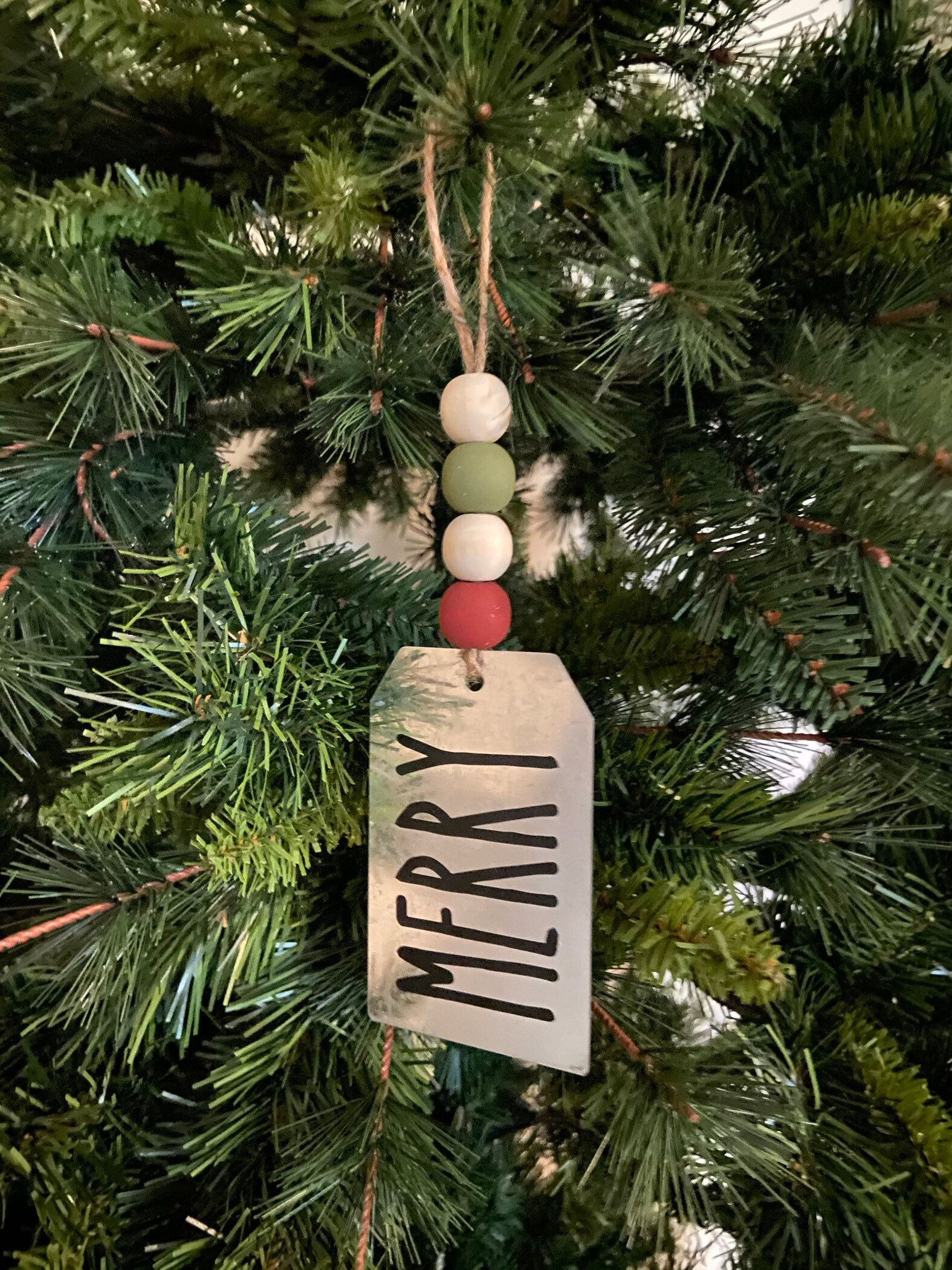 Galvanized Rae Dunn Inspired Metal Ornament Tag - Etsy