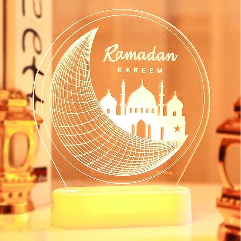 Ramadan Mubarak Kareem Decorations LED Lights Window Hanging Ornament ...