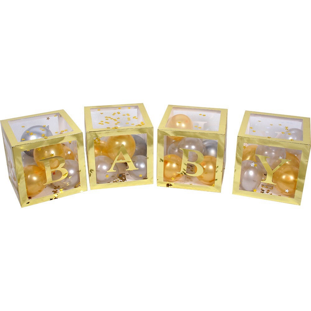 Baby Boxes Cube Transparent Balloons Clear Baby Shower Gender - Etsy ...