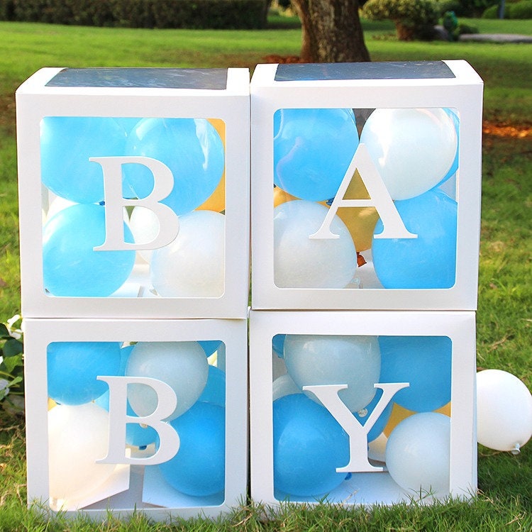 Baby Boxes Cube Transparent Balloons Clear Baby Shower Gender - Etsy ...
