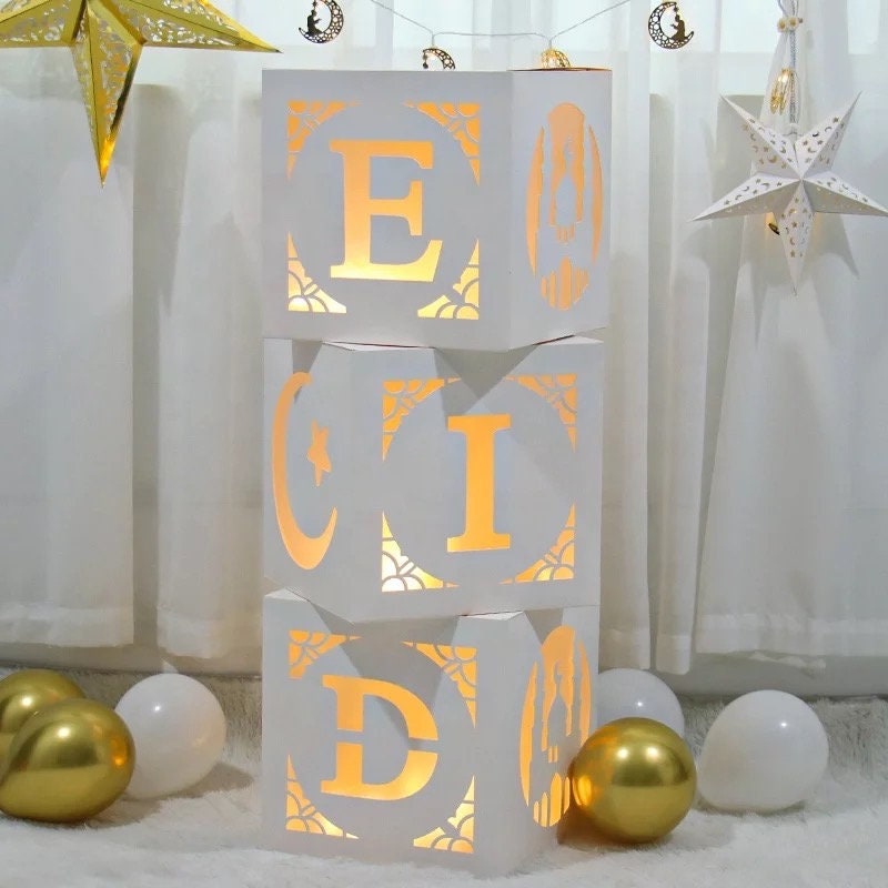 Ramadan Eid Mubarak Decorations Boxes Cube Balloons Clear - Etsy