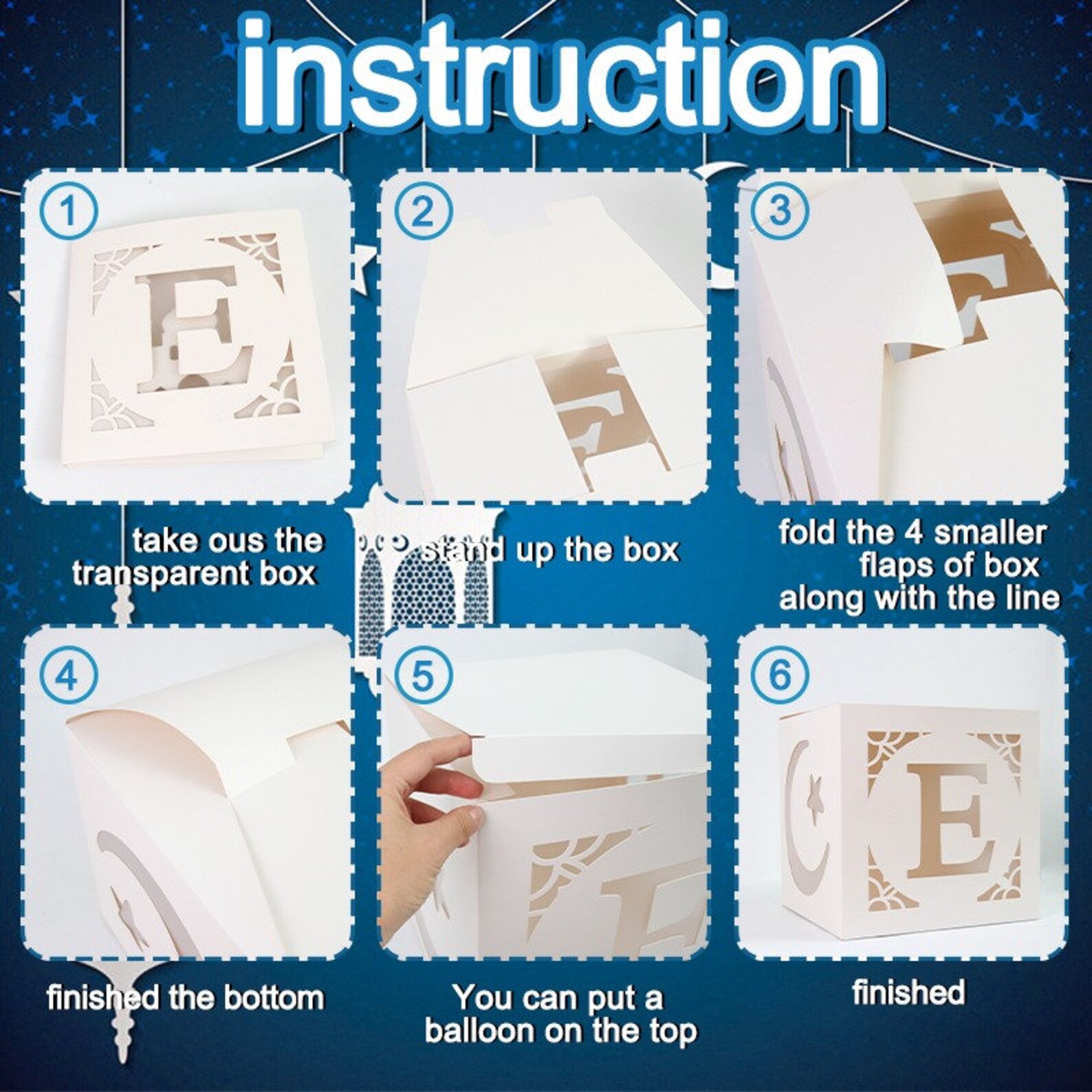 Ramadan Eid Mubarak Decorations Boxes Cube Balloons Clear - Etsy