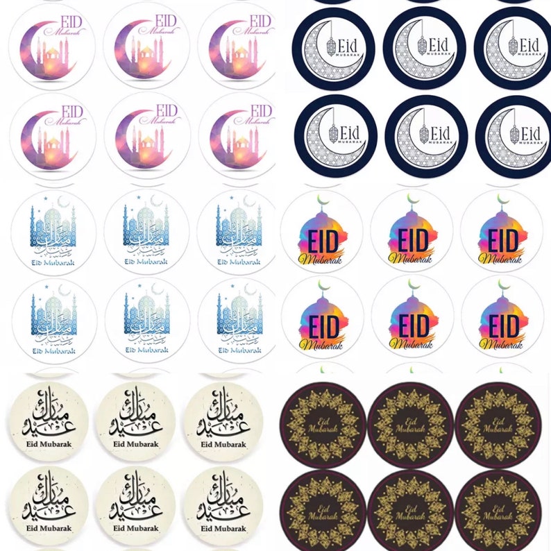 Eid Mubarak Stickers Gift Tags Labels Decorations Craft Gift | Etsy